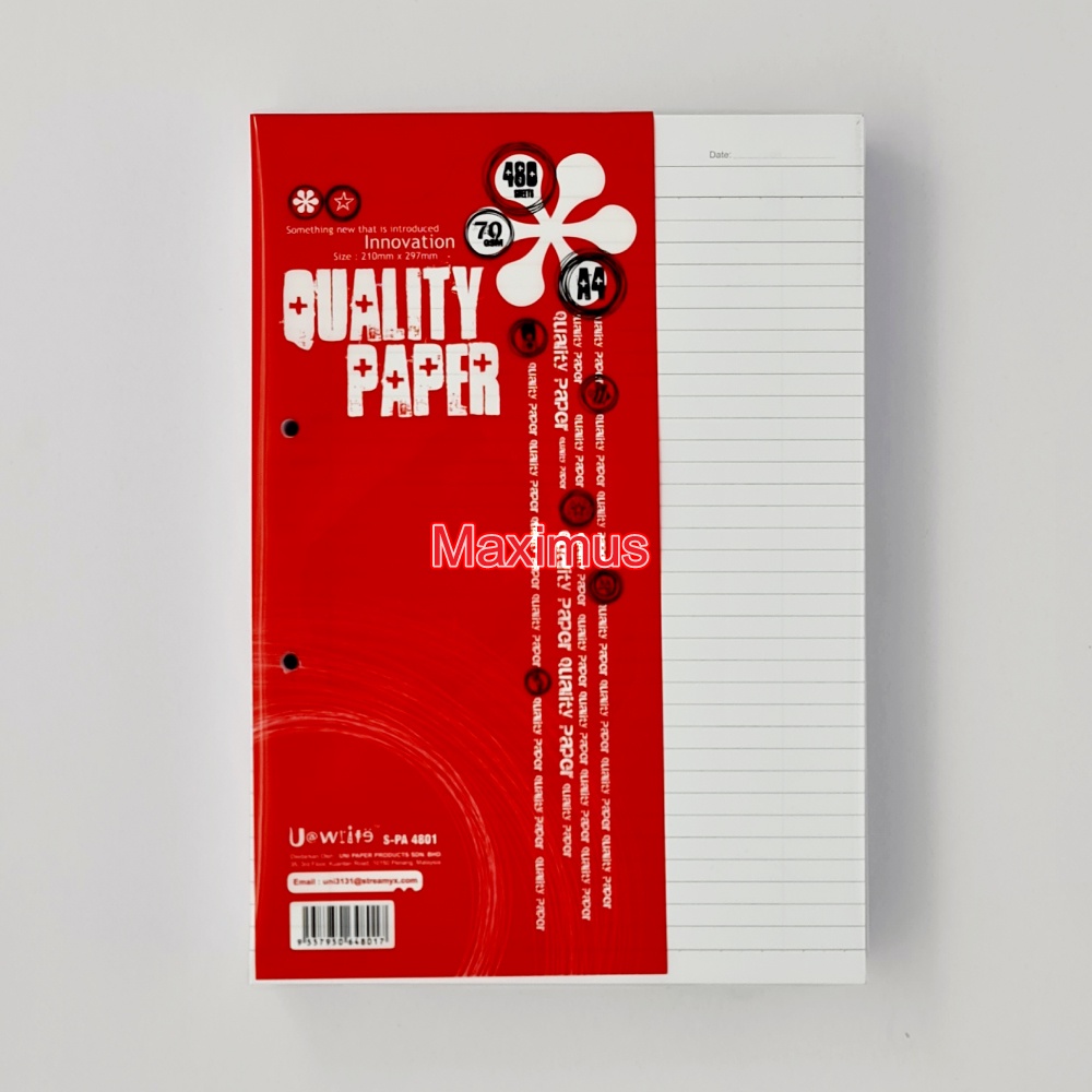 Uni Paper Foolscap Paper A4 70gsm 480's (Broad Line) | Shopee Malaysia