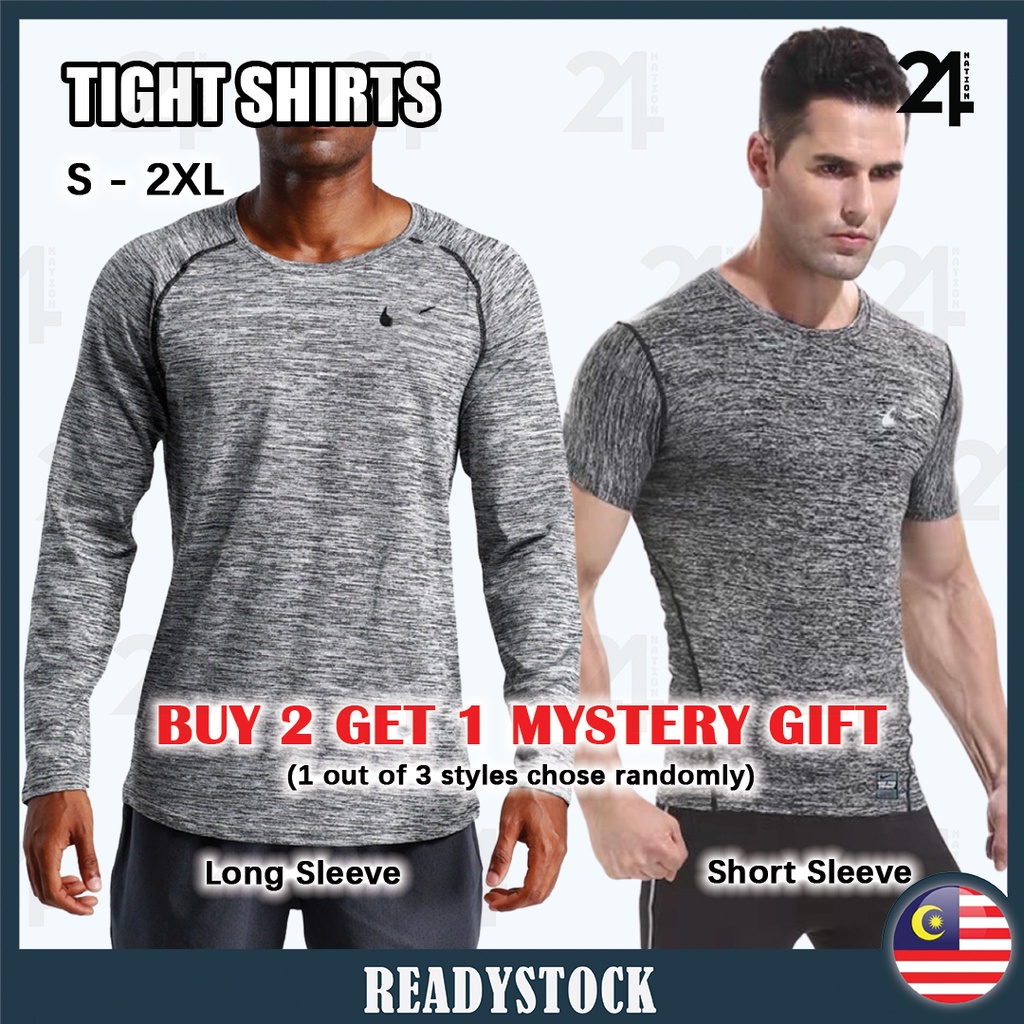 Tight Shirts Men Long Sleeve Compression Tops Stretchable Sport Wear ...