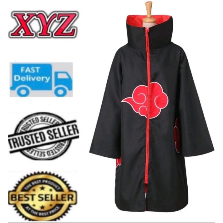Naruto Akatsuki Cloak / Jacket 1:1 Anime Cosplay (100% Ready Stock Fast ...