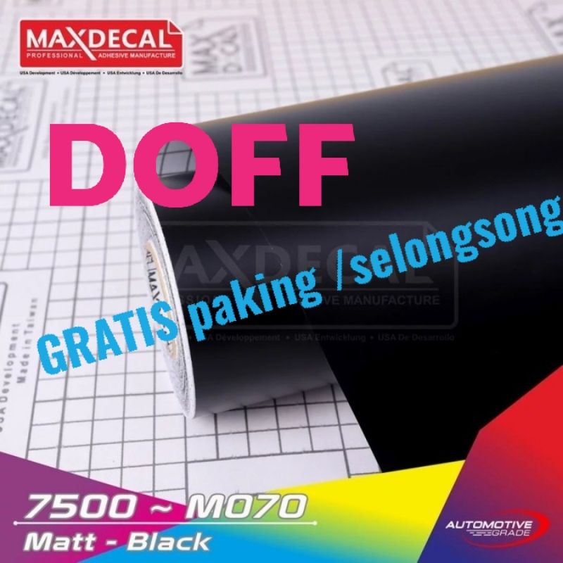 HITAM Black DOFF Car Motorcycle aquarium max decals sticker sticker ...