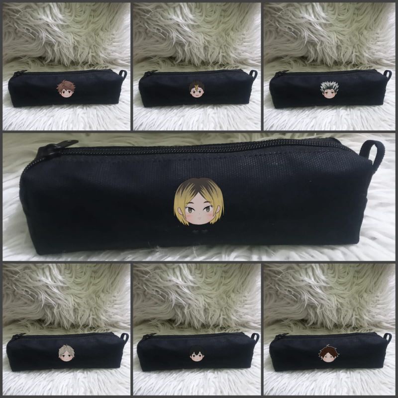 Classic canvas pencil case haikyuu stationery case kenma hinata tepak ...
