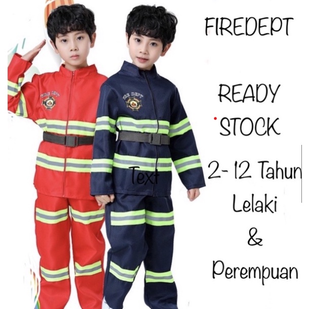 🇲🇾Bomba Baju Kerjaya Kanak-Kanak Firefighter Cosplay Fireman Costume ...