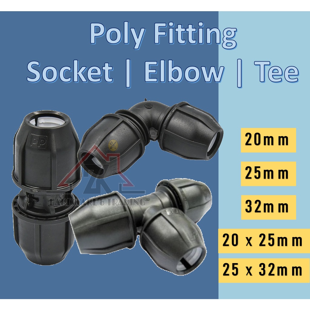 Poly Pipe Fitting Socket Adaptor Elbow Bend Tee Reduce Socket Reduce ...