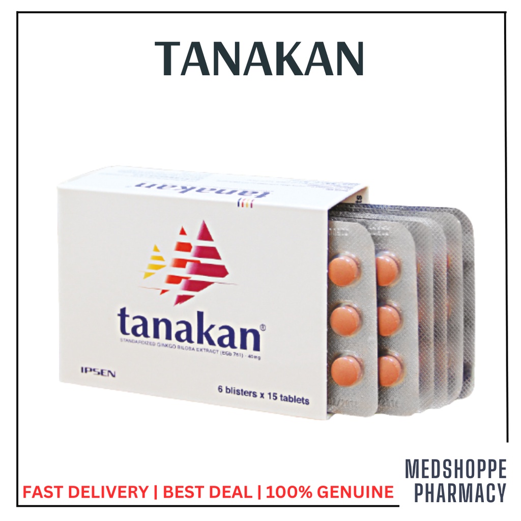 Tanakan Gingko Biloba Extract 40mg 6 blisters x 15 tablets | Shopee ...