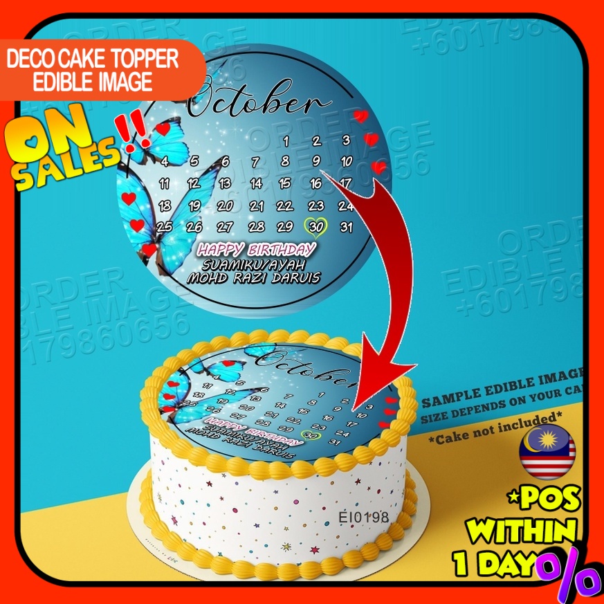 Printing EI Calendar Background 5 Edible Image Print Cake Photo Icing ...