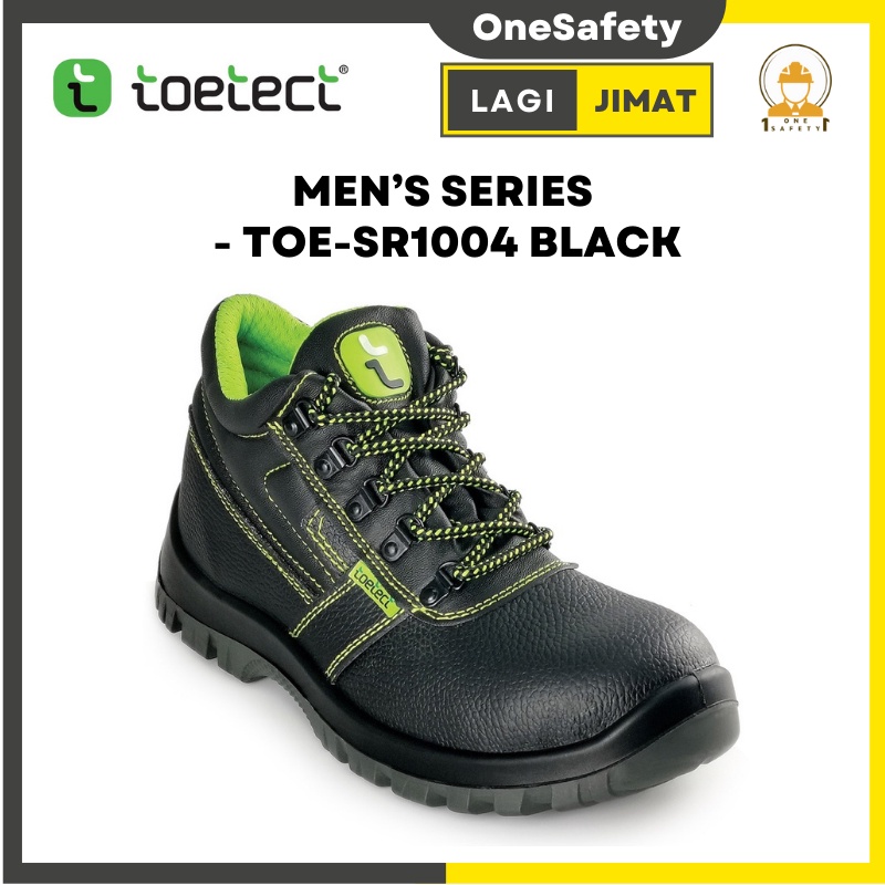 Toetect Men Mid Cut with Shoelace Safety Shoes TOE-SR1004 Black ...