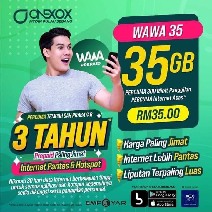 ONEXOX Plan WAWA/Prepaid Plan Pelan Prepaid RM35 Unlimited Call ...