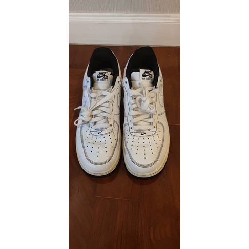 Nike af1 Shoes (White black line) (Used) | Shopee Malaysia