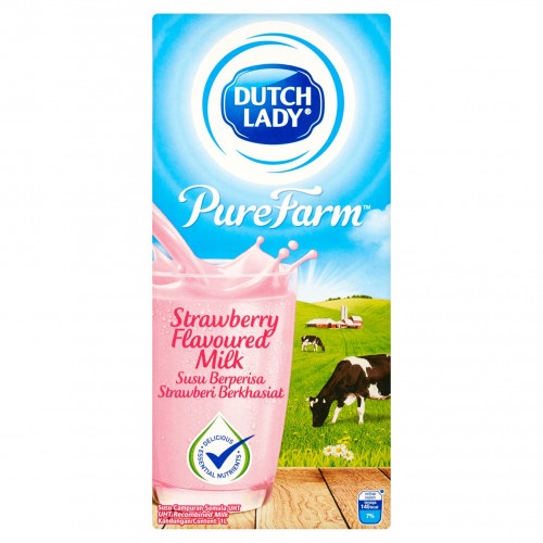 Dutch Lady Pure Farm Strawberry Flavoured Milk (1L) >gambar | Shopee ...