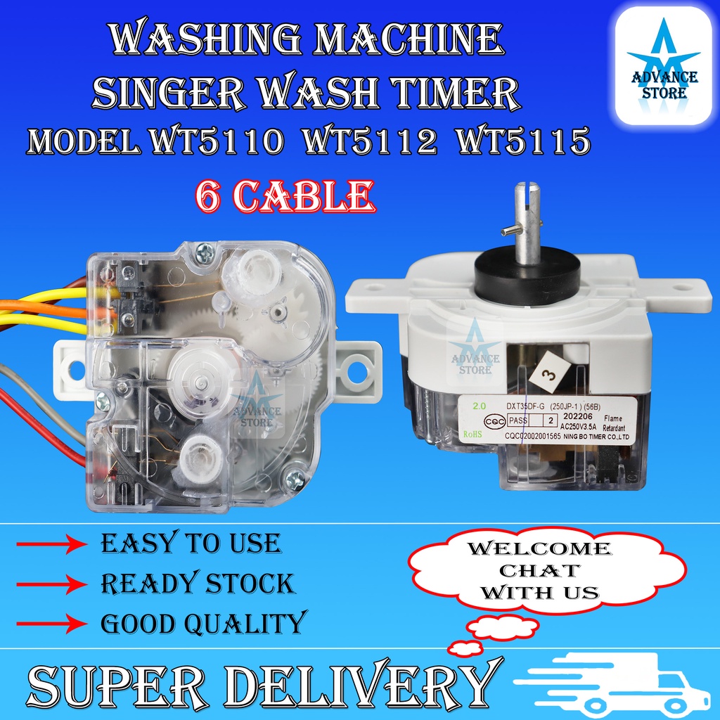 ORIGINAL DXT35DF-G WT5110 / WT5112 / WT5115 SINGER WASH TIMER WASHING MACHINE SEMI-AUTO TIMER ...