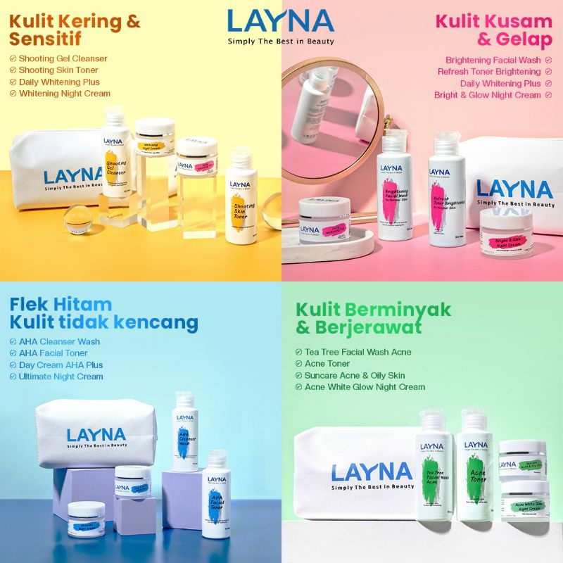 Layna Package ALL SERIES - BRIGHTENING - ULTIMATE - ACNE - SENSITIVE ...