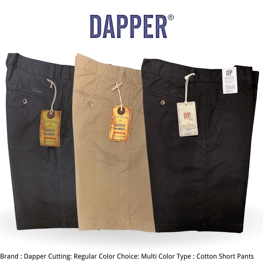 DAPPER Brand Men’s Regular Fit Cotton Short Pants ( DHP10818/822/823 ) | Shopee Malaysia