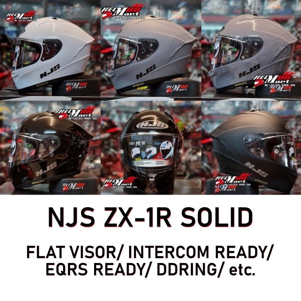 Njs ZX-1R Solid Helmet - NJS ZX1R ZX1 Flat Visor Helmet | Shopee Malaysia