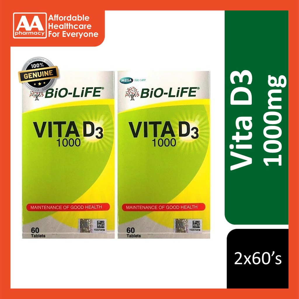 Bio-Life Vita D3 1000 IU Tablet (2X60's) | Shopee Malaysia