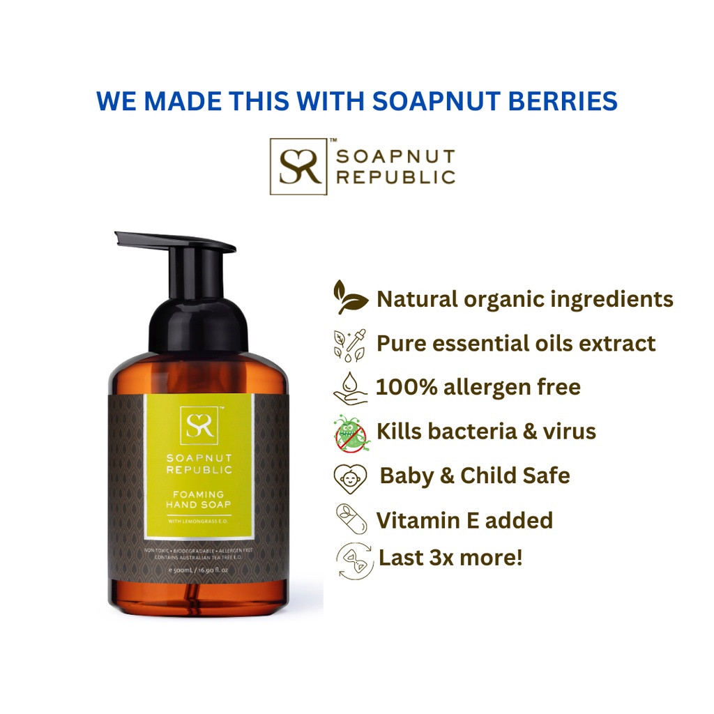 Soapnut Republic - Foaming Hand Soap with Lemongrass E.O. (500ml ...