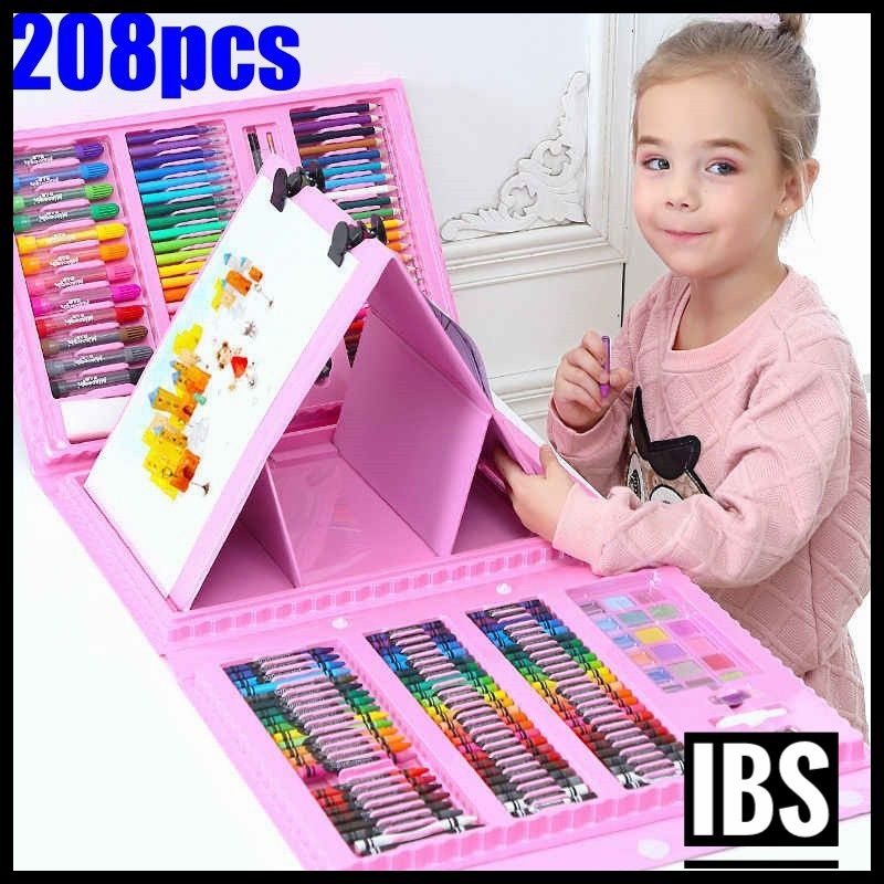 IBS 208 PCS / 86 PCS Colouring Kids Drawing Art Set Crayon Marker ...
