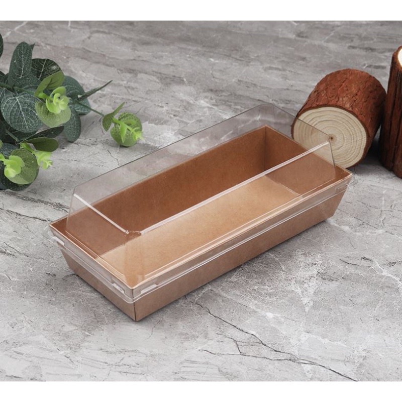 Rectangular Kraft Paper Box with Brown Pet Lid for cakes (50c) | Shopee ...