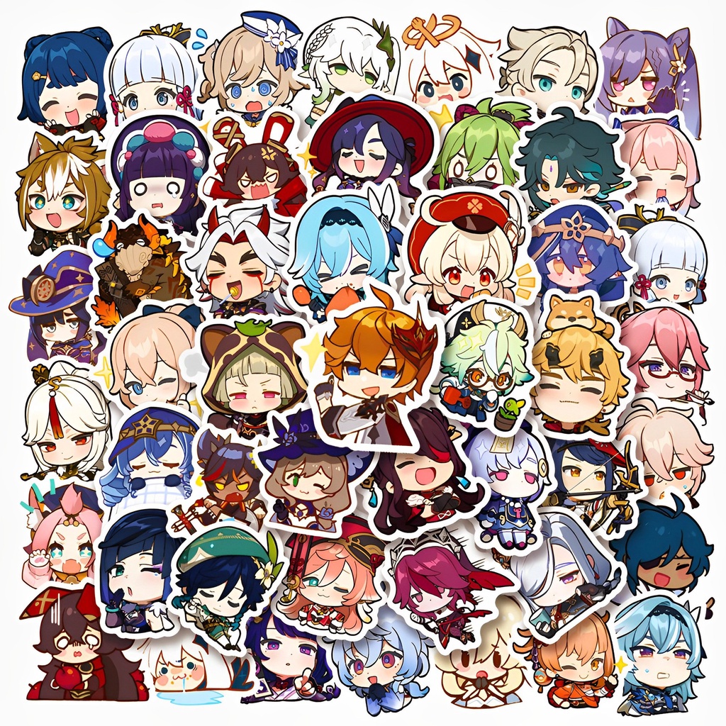 GENSHIN IMPACT 50 pcs Waterproof Non Repeating Stickers Pack [E ...