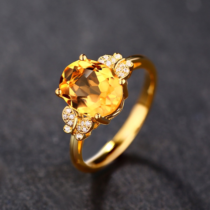 EMAS 916 Pintal wedding ring with yellow stone gold (916/22 Gold ...