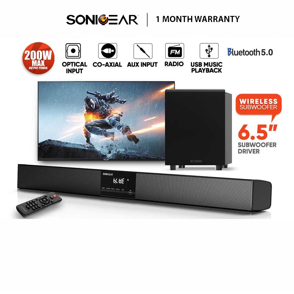 DISPLAY SET | Soundbar | SonicGear Bluetooth TV Soundbar And Subwoofer ...