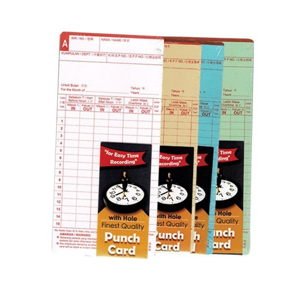 Punch Card 100'S Attendances Time Recoder Card | Shopee Malaysia