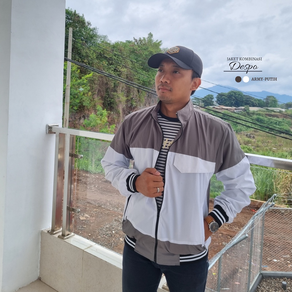 PUTIH Army And White Combination Running Jacket - by Megastoret ...