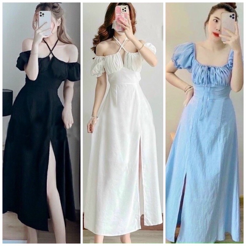 Luxurious dress with split chest | Shopee Malaysia