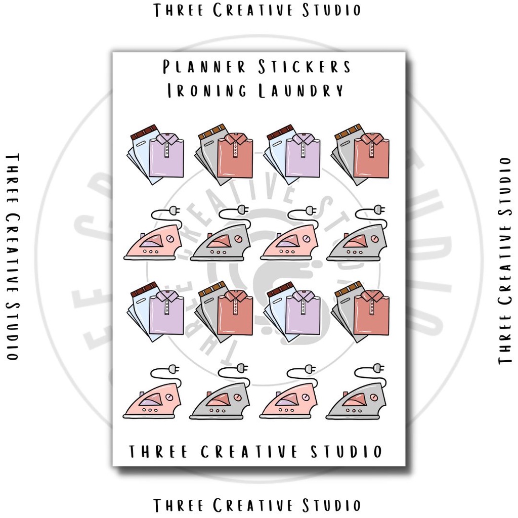Ironing Laundry Sticker Sheet | Planner Stickers | Diary Stickers ...
