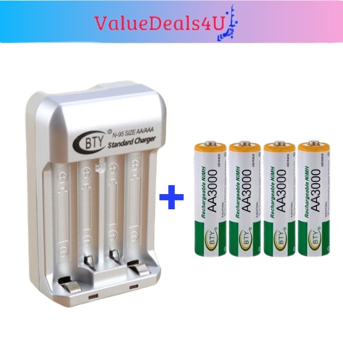 ORIGINAL BTY N-95 AA/AAA Battery Charger With Rechargeable Battery ...