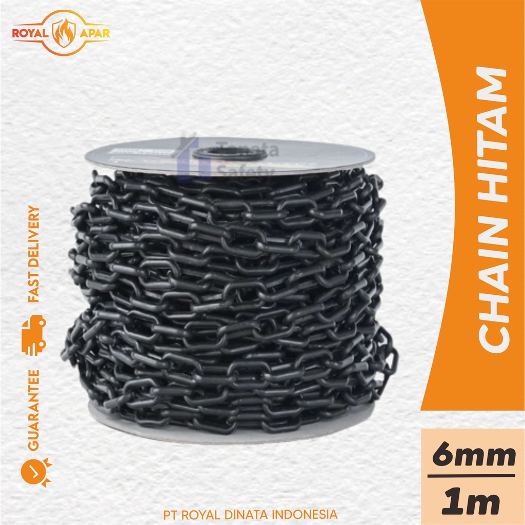 Plastic Chain 6mm Cone Chain PER METER Black/ | Shopee Malaysia