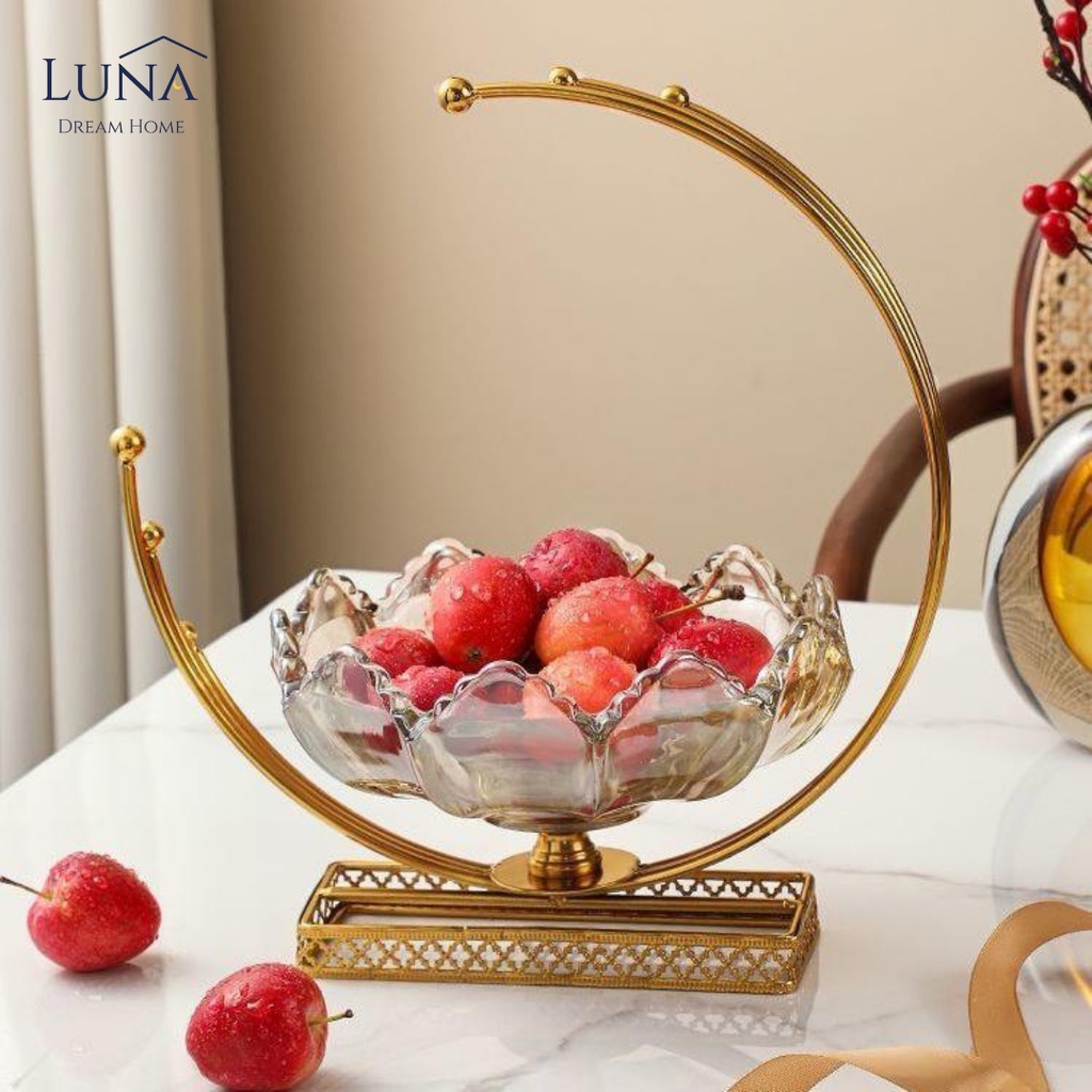 LUNA [Elegant Fruit Storage] Kitchenware Glass Food Snack Display Stand ...