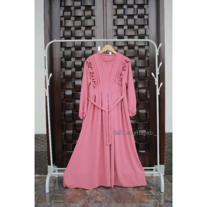 Veren maxy dress crinkle air flow //Zipper maxi dress crinkle rempel ...