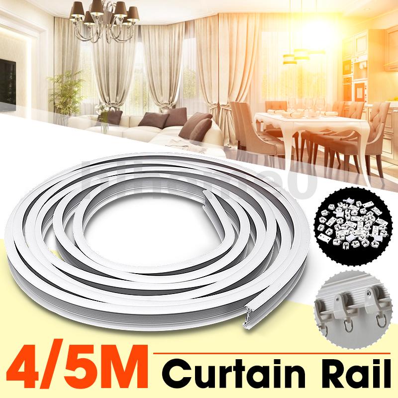 HLHOME 4m White Plastic Bendable Curtain Track for Straight Bay Window ...