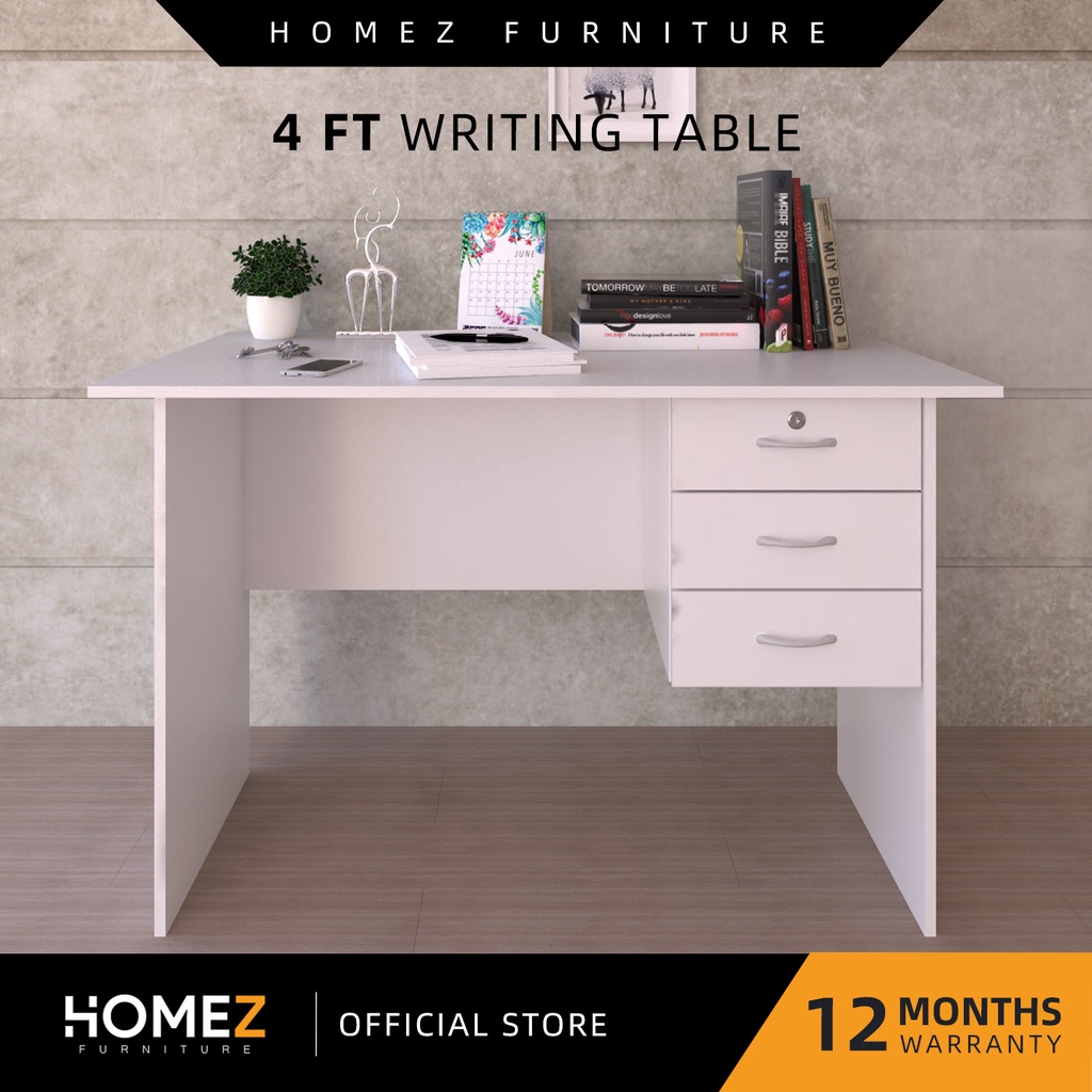 Homez 4FT Writing Table Study Table Foldable Banquet Table Metal Leg ...