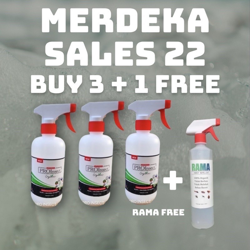 PROINSECT Buy 3 + 1 Free Rama Repellent Spray Serangga Organic Magic ...