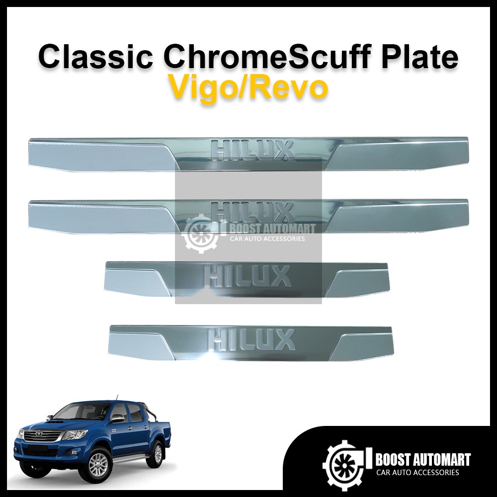 Classic Chrome Hilux Revo Vigo Door Side Sill Plate Step / Scuff ...
