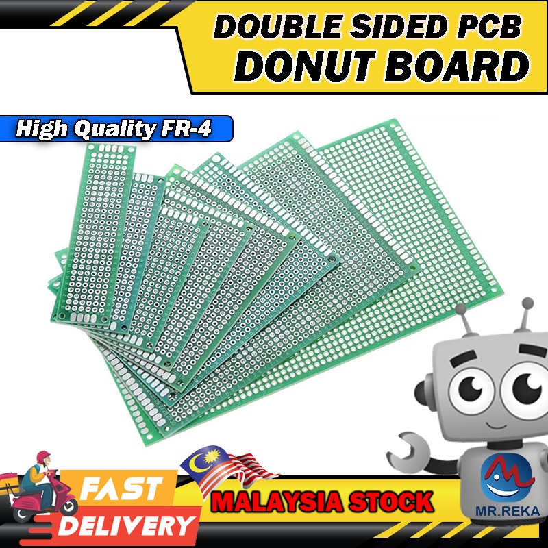 ⚡️ Double Sided Donut Board Green Breadboard Prototype PCB Circuit ...
