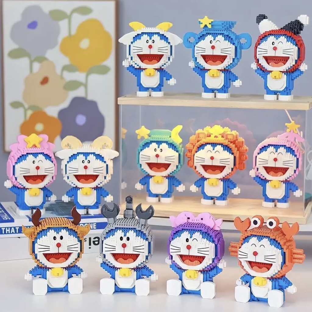 Doraemon Lego Assembly Model 12 Zodiac Signs 3D Nanoblocks Balody Cute ...