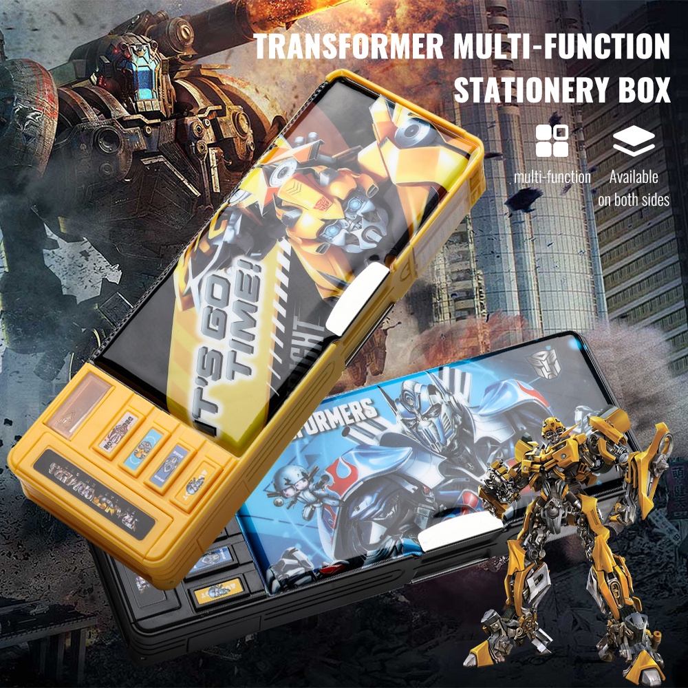 Transformers Password Pencil Case Kids Stationery Pensel Box Stationery ...