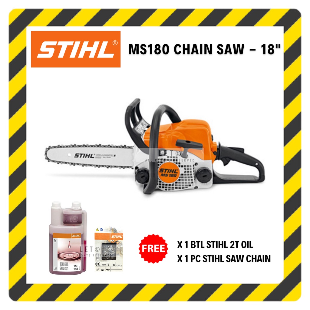 STIHL MS180 CHAIN SAW WITH 18" GUIDE BAR - 100% ORIGINAL | Shopee Malaysia