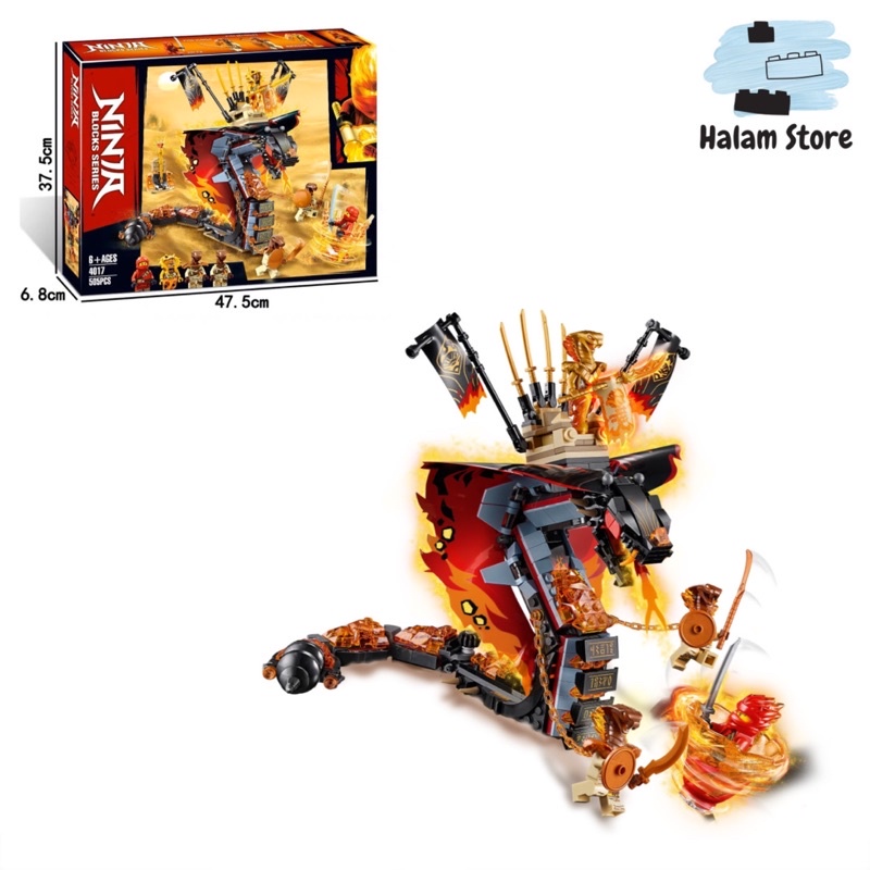 Non-lego Ninjago Block series 4017 70674 Fire Fang Assembly Model ...