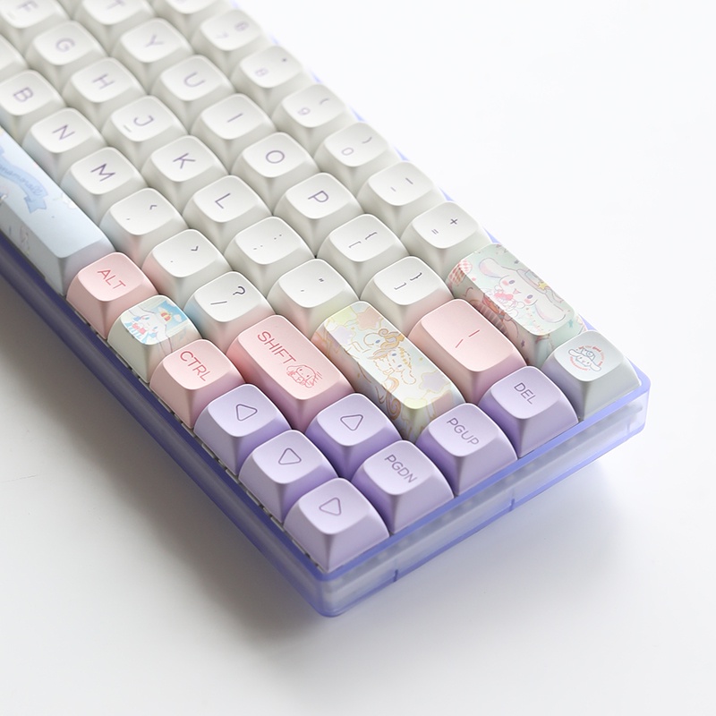 PBT Dye sub Keycap Cute Dog Lavender Purple XDA keycaps set t keycaps ...