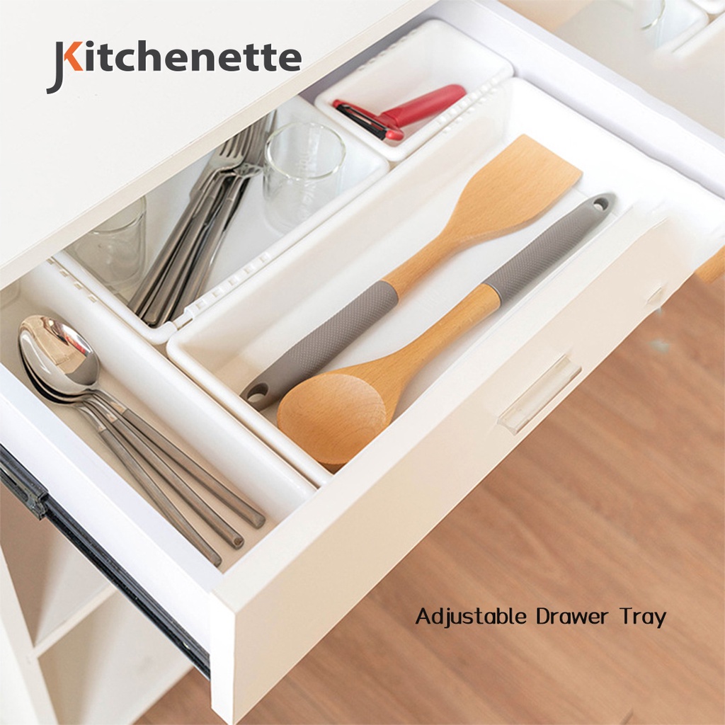 Jkitchenette Adjustable Drawer Tray Expandable Utensil Cutlery ...