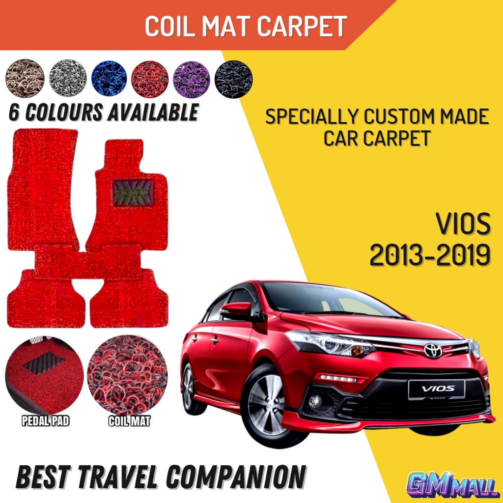 TOYOTA VIOS CARPET SET 2013 2018 Car Floor Coil Mat Karpet Kapet Lapik ...