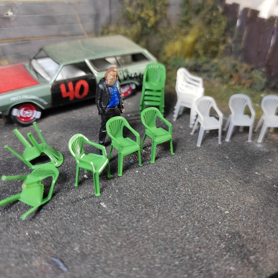 Plastic Chair - 1/64 Scale Back Plastic Chair Diorama Accessories ...