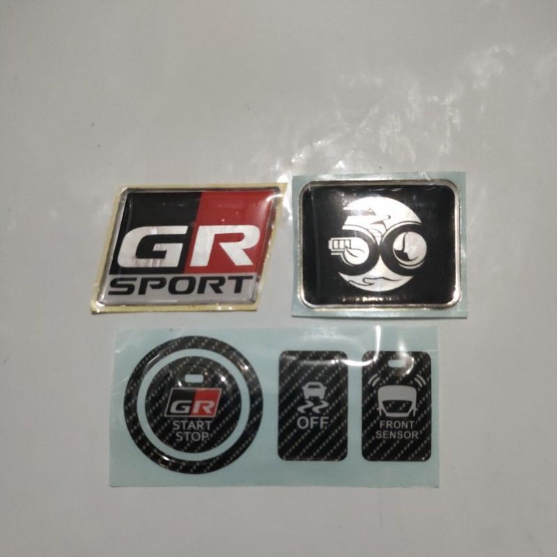 Gr SPORT Logo Embossed Sticker & Start Stop + Front Sensor + 50 Years ...