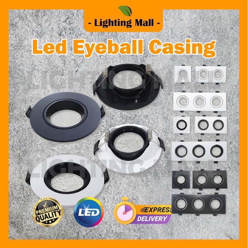 LED Recessed Eyeball Fitting Complete Set with GU10 bulb and holder ...