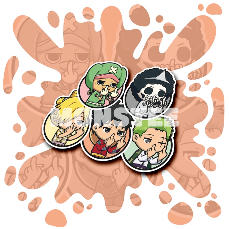 Chibi Anime Sticker One Piece Wano Sticker Vinyl Luffy Zoro Sanji ...