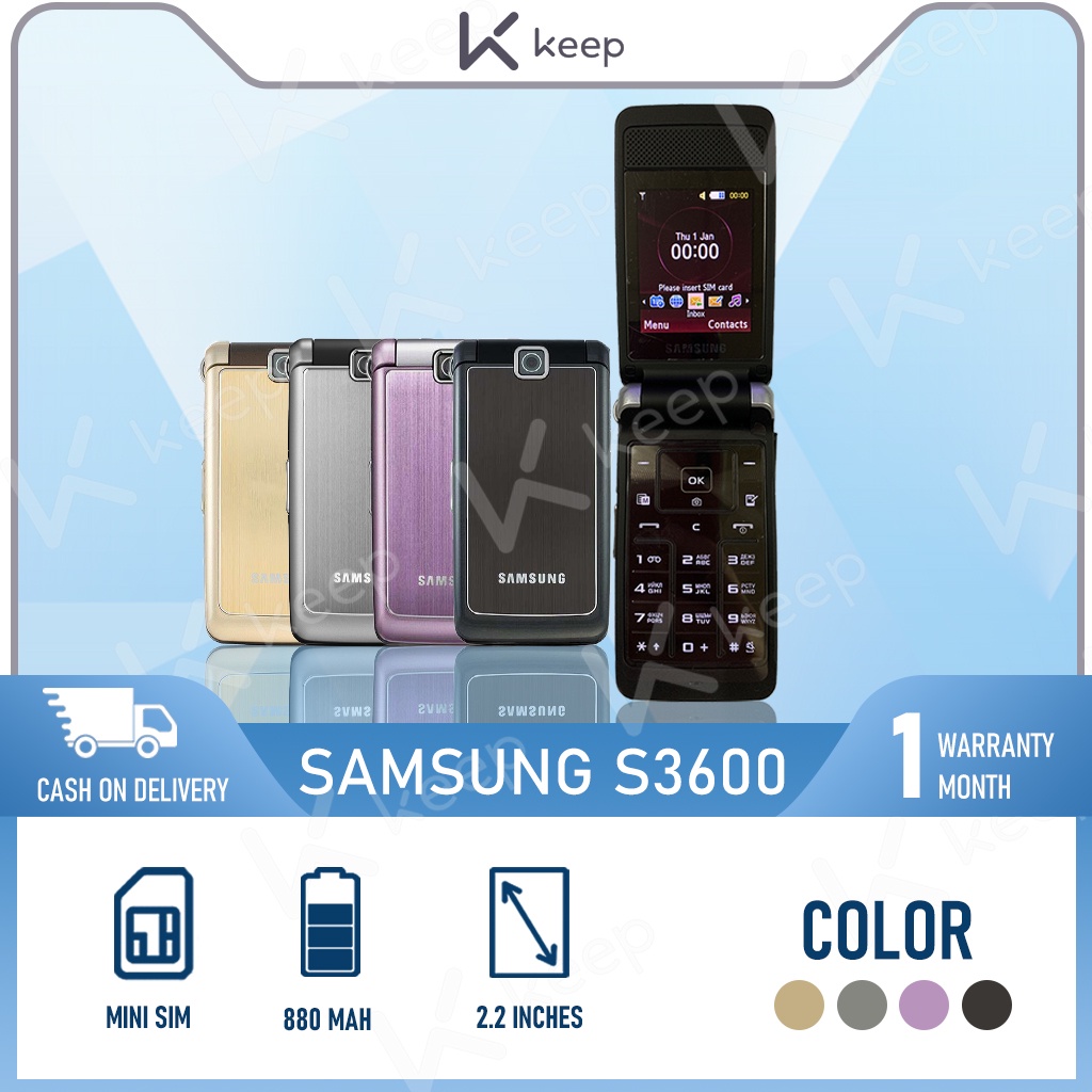 Samsung s3600 flip phone 1.3mp gsm camera 2g mobile phone flip phone ...
