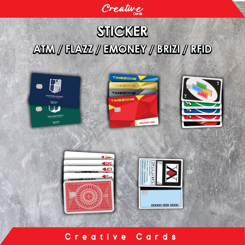 Sticker ATM Series Part 1 (HunterXHunter, Uno, Playing card, Timezone ...